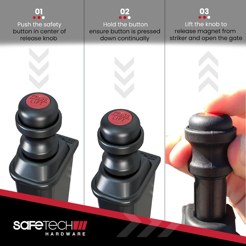 Safetech Hardware 22-inch Push Lock Magnetic Top Pull Gate Latch (SL-5 ...